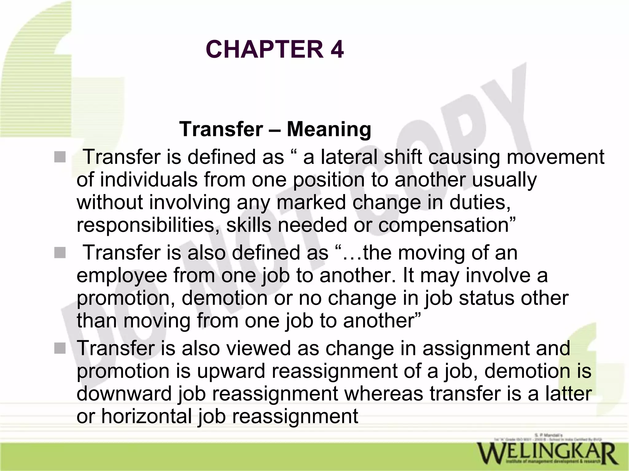 Transfer, Promotions and Demotions | PDF