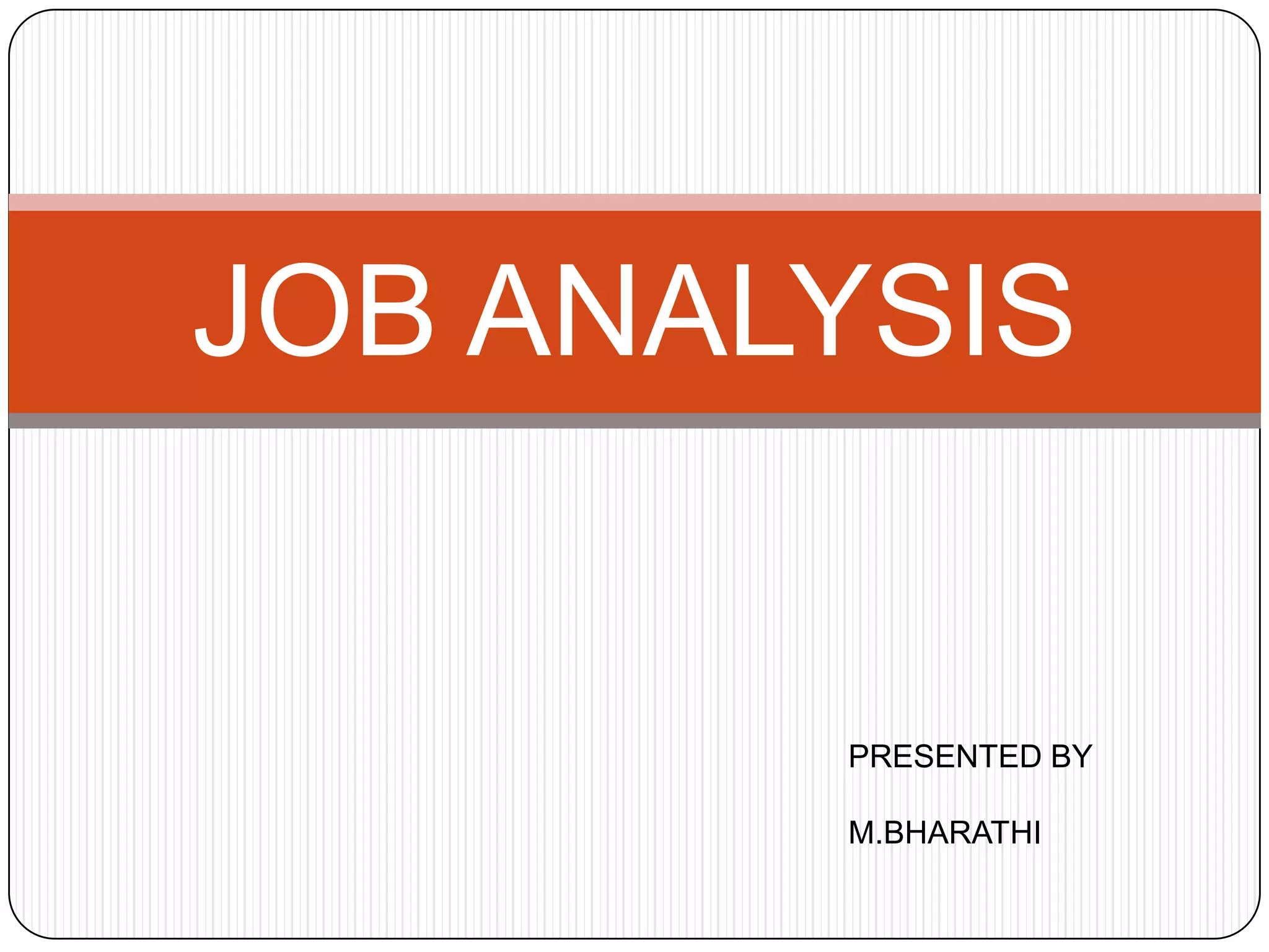 job analysis | PPTX