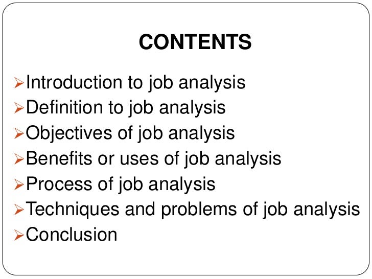 Job Analysis job-analysis