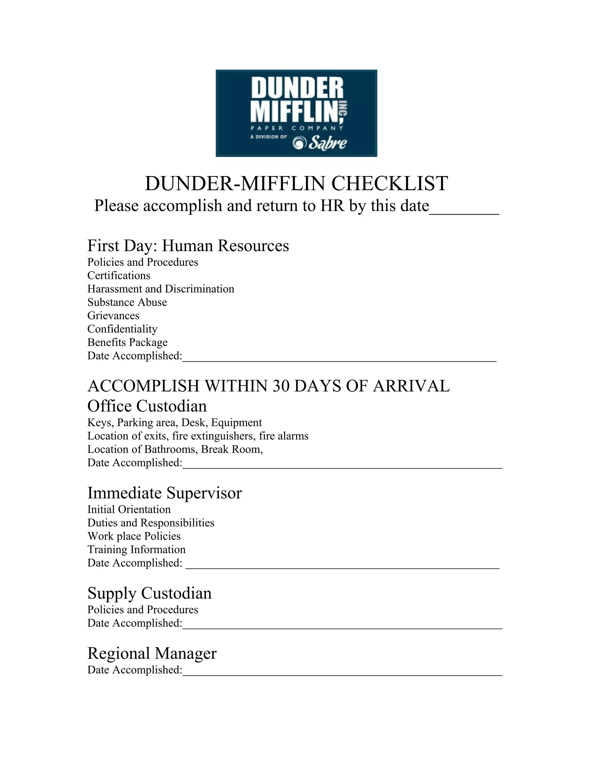 HRM 300 HRM Checklist | DOC