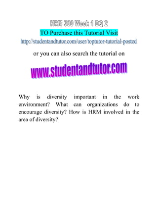 HRM 300 Week 1 DQ 2 | PDF