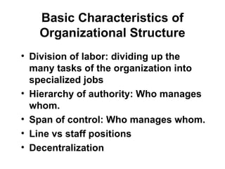 Principles of management- organizational structure | PPT