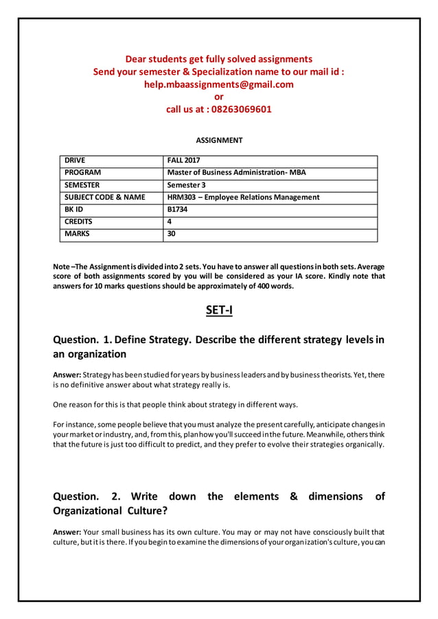 Hrm303 – employee relations management | PDF