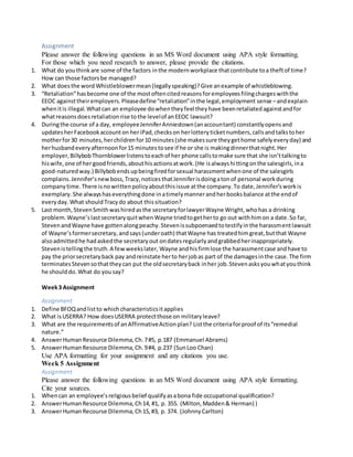 Hrm 320 ( employment law ) entire course | DOCX | Careers