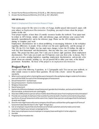 Hrm 320 ( employment law ) entire course | DOCX | Careers