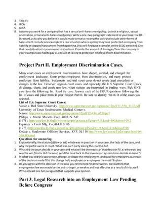 Hrm 320 ( employment law ) entire course | DOCX | Careers
