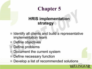 Human Resource Information System (HRIS) – Implementation and Control | PDF