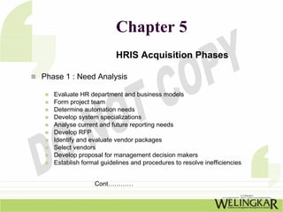 Human Resource Information System (HRIS) – Implementation and Control ...