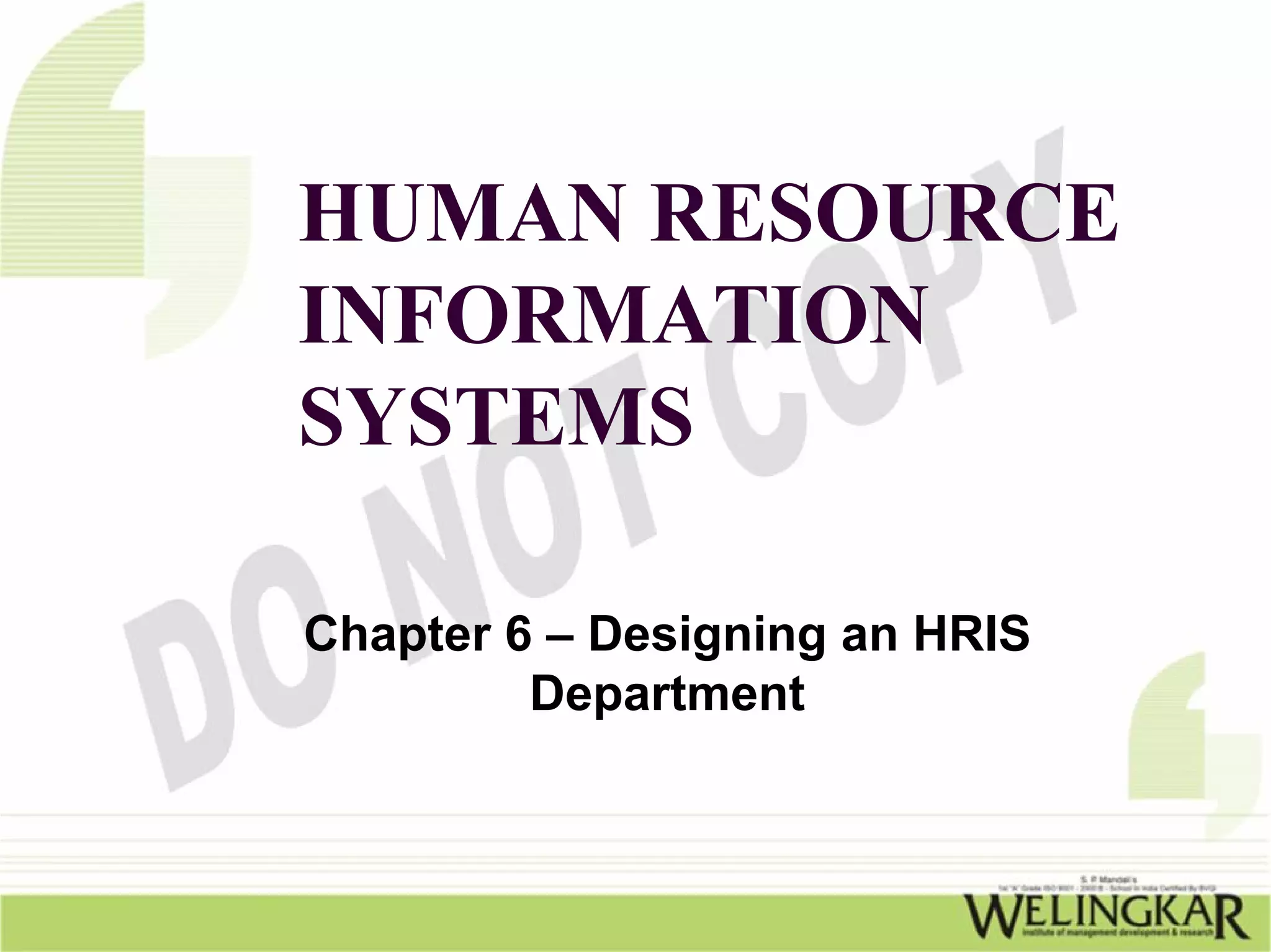 Human Resource Information System (HRIS) – Designing an HRIS Department ...