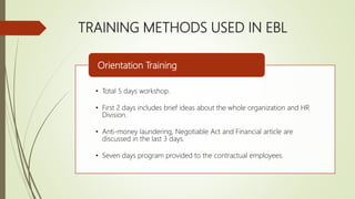 Training Methods Used in Eastern Bank Limited, Bangladesh | PPT