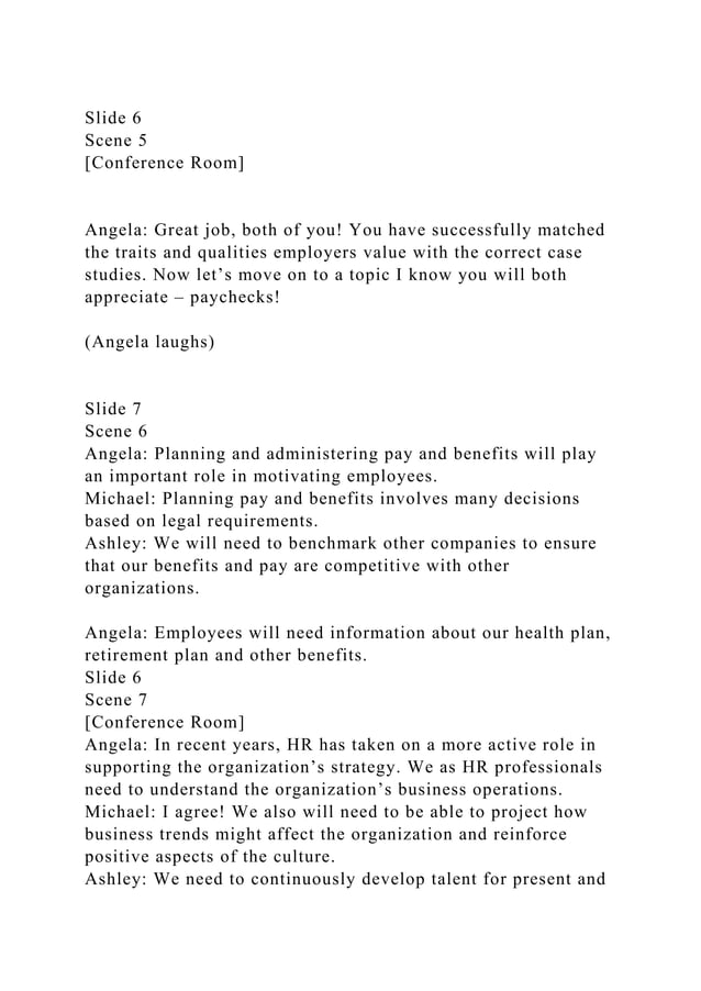 HRM500 Week 1 Scenario Script HRM and its impact on organizationa.docx ...