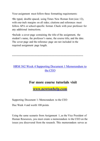 HRM 562 Learn/newtonhelp.com