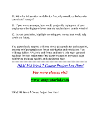 HRM 598 help A Guide to career/Snaptutorial | PDF | Resume Writing and Advice | Job Search