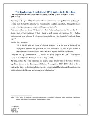 Hrm 603 Comparative study between Fiji and Australia | PDF