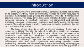 HR Management Case Study for an E-commerce Company.pptx | Resume Writing and Advice | Job Search
