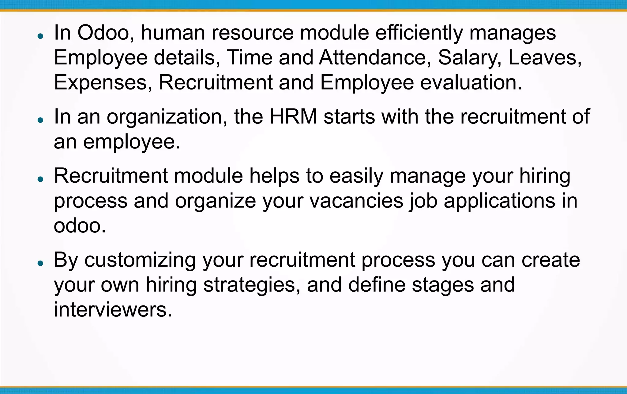 HR Management In Odoo | PPT