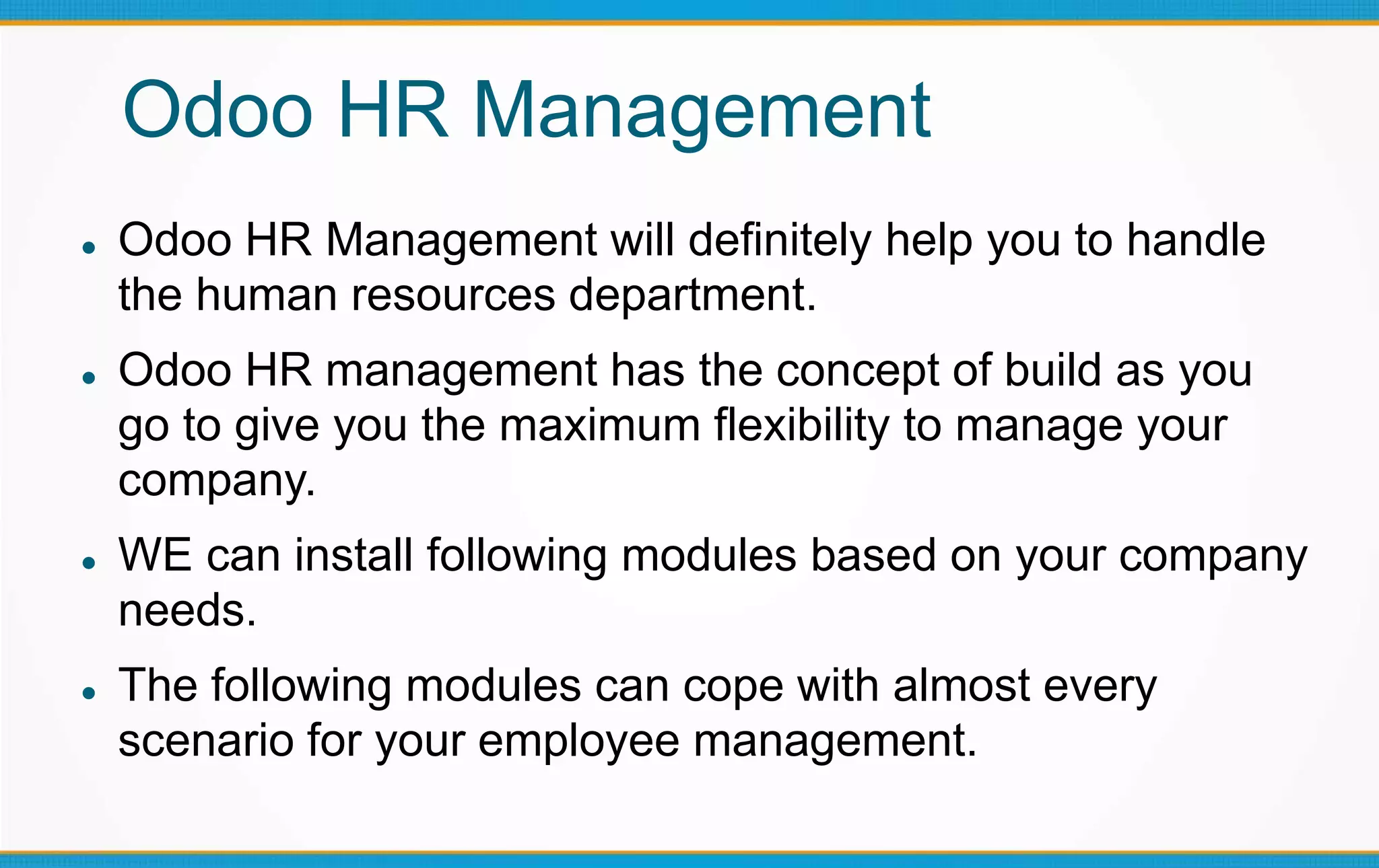 HR Management In Odoo | PPT
