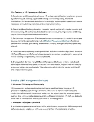 Advanced HR Management Software Solutions | PDF