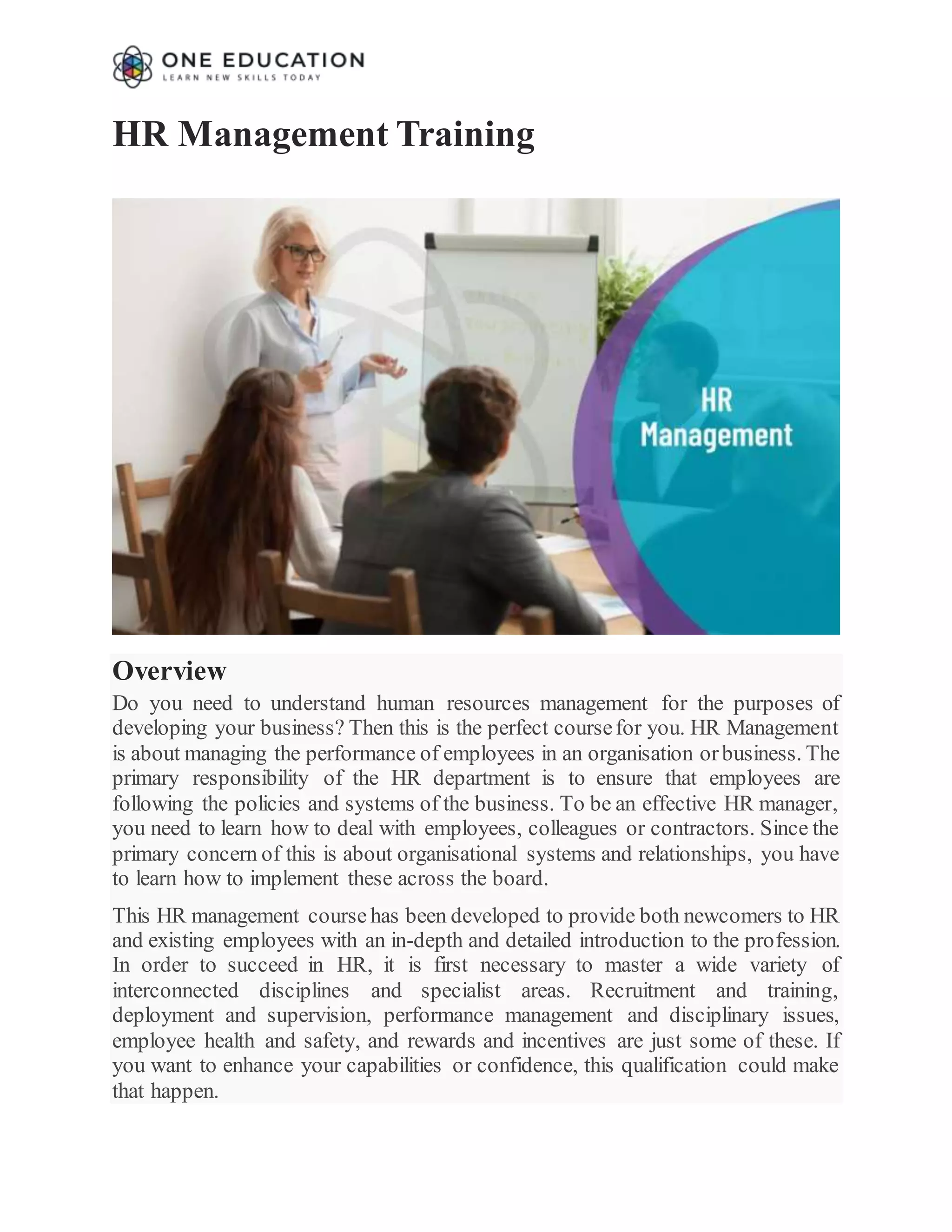 HR Management Training | PDF