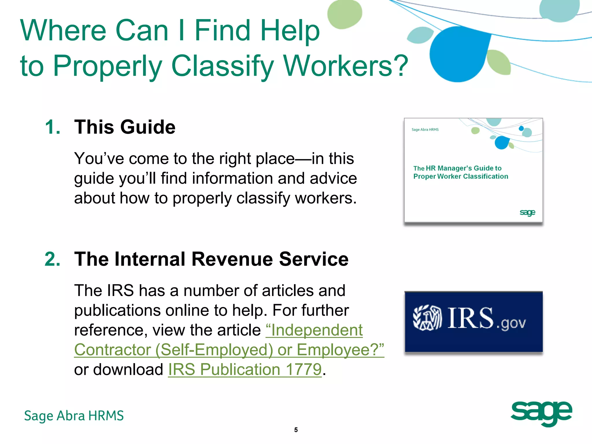 HR Managers Guide to Proper Worker Classification | PDF