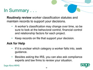 HR Managers Guide to Proper Worker Classification | PDF