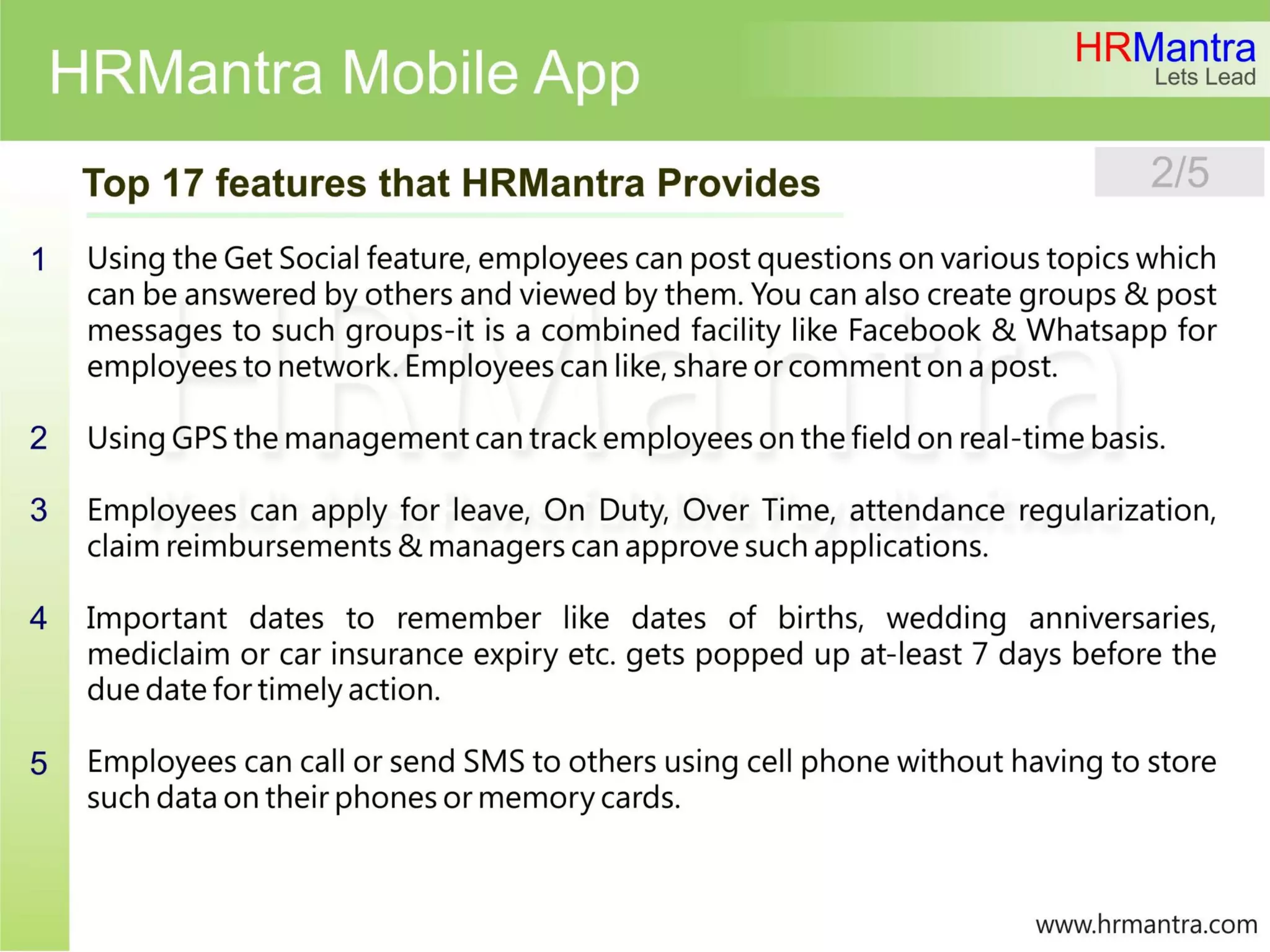 17 Features that a great Mobile HCM App provides | PDF
