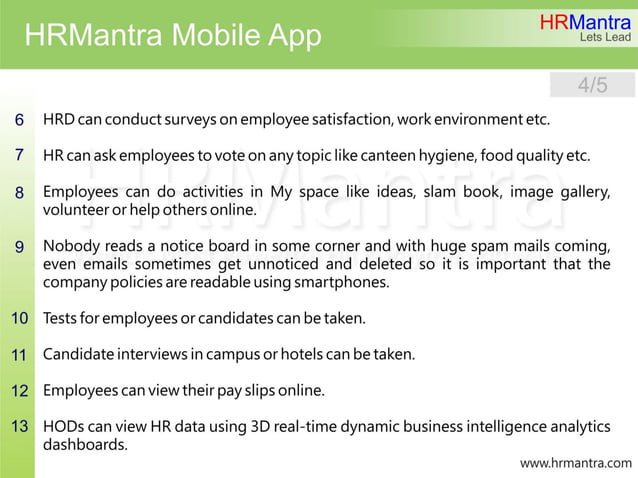 17 Features that a great Mobile HCM App provides | PDF