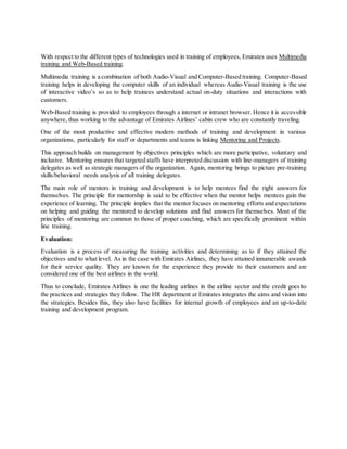 Training And Development Process of Emirates Cabin Crew | DOCX