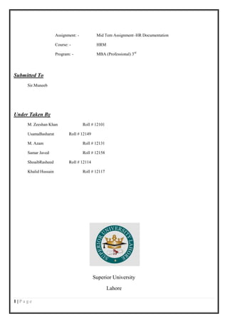 Hrm assignment final | PDF