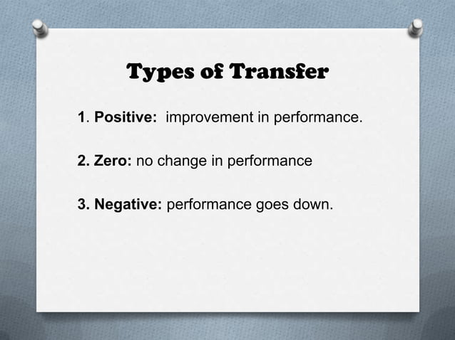 presentation on transfer of training | PPTX