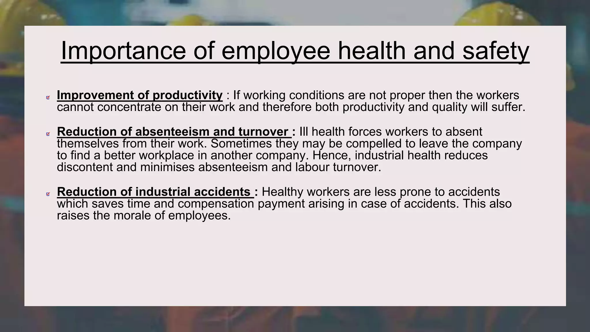 HUMAN RESOURCE MANAGEMENT CASE STUDY ON EMPLOYEE HEALTH AND SAFETY | PPTX