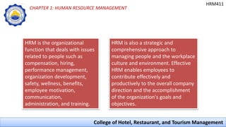 Introduction to Human Resource Management in Hospitality Industry | PPTX