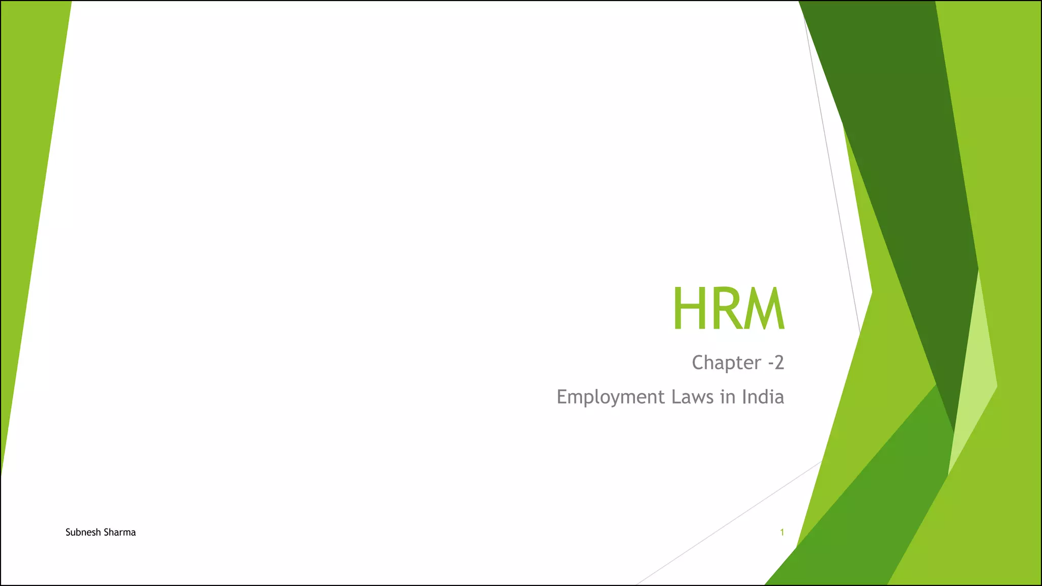 HRM-Chapter2-Employment laws in India | PDF