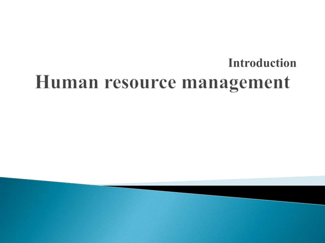Introduction to hrm | PPT