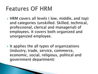 Introduction to hrm | PPTX