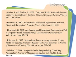 Corporate Social Responsibility and International Framework Agreement | PPT