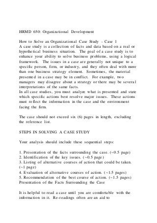 HRMD 650 Organizational DevelopmentHow to Solve an Organizati | DOCX