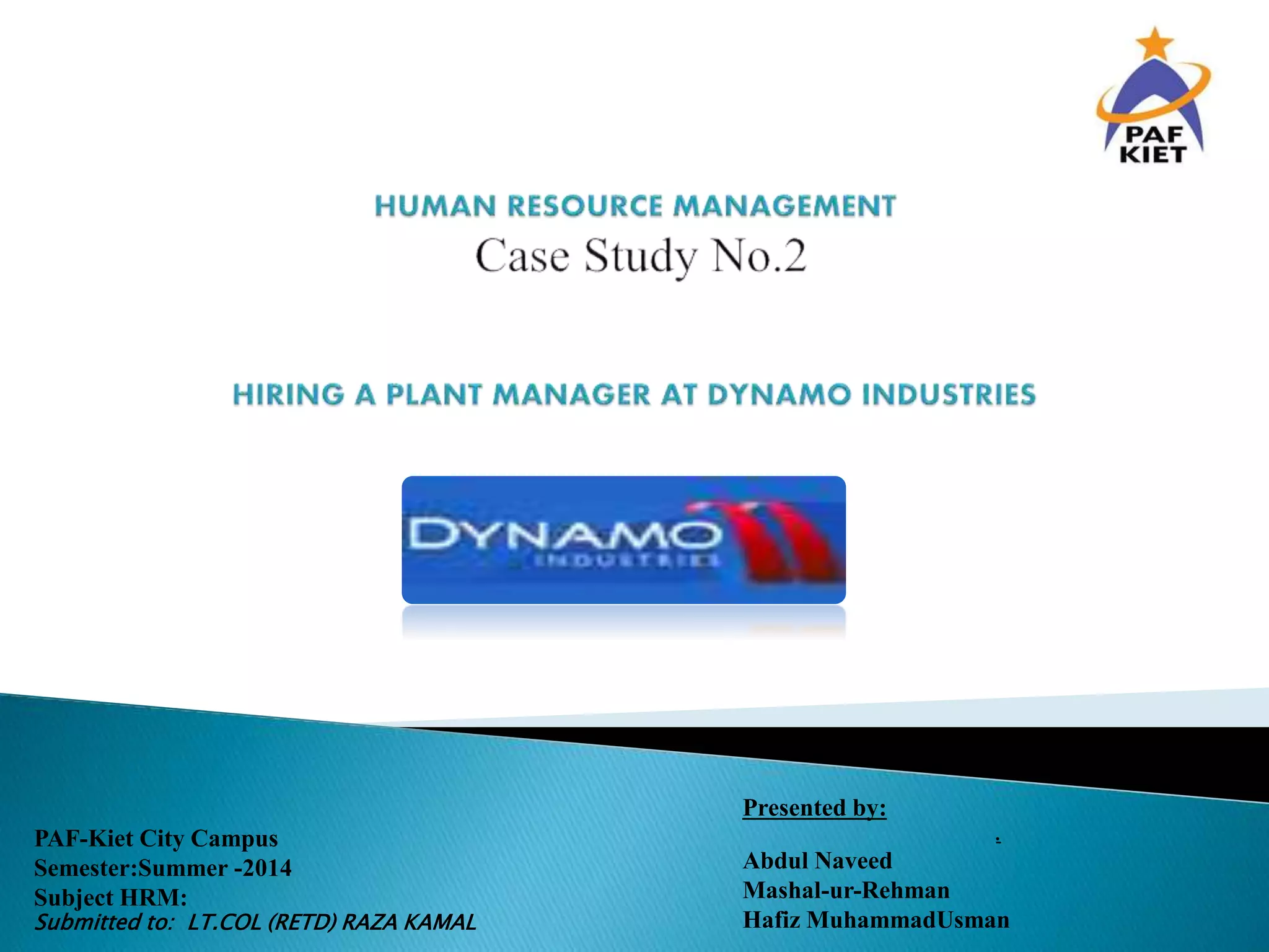 Case Study dynamo industries 1 | PPTX