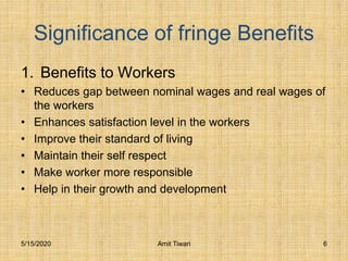 Hrm employee benefits types and services and fringe benenfits by amit ...