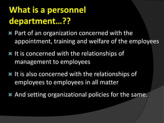 HRM Personnel Policies | PPTX