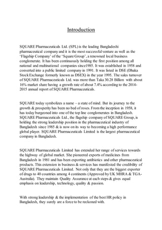 Assignment on HRM activities of square pharma. ltd. | DOCX