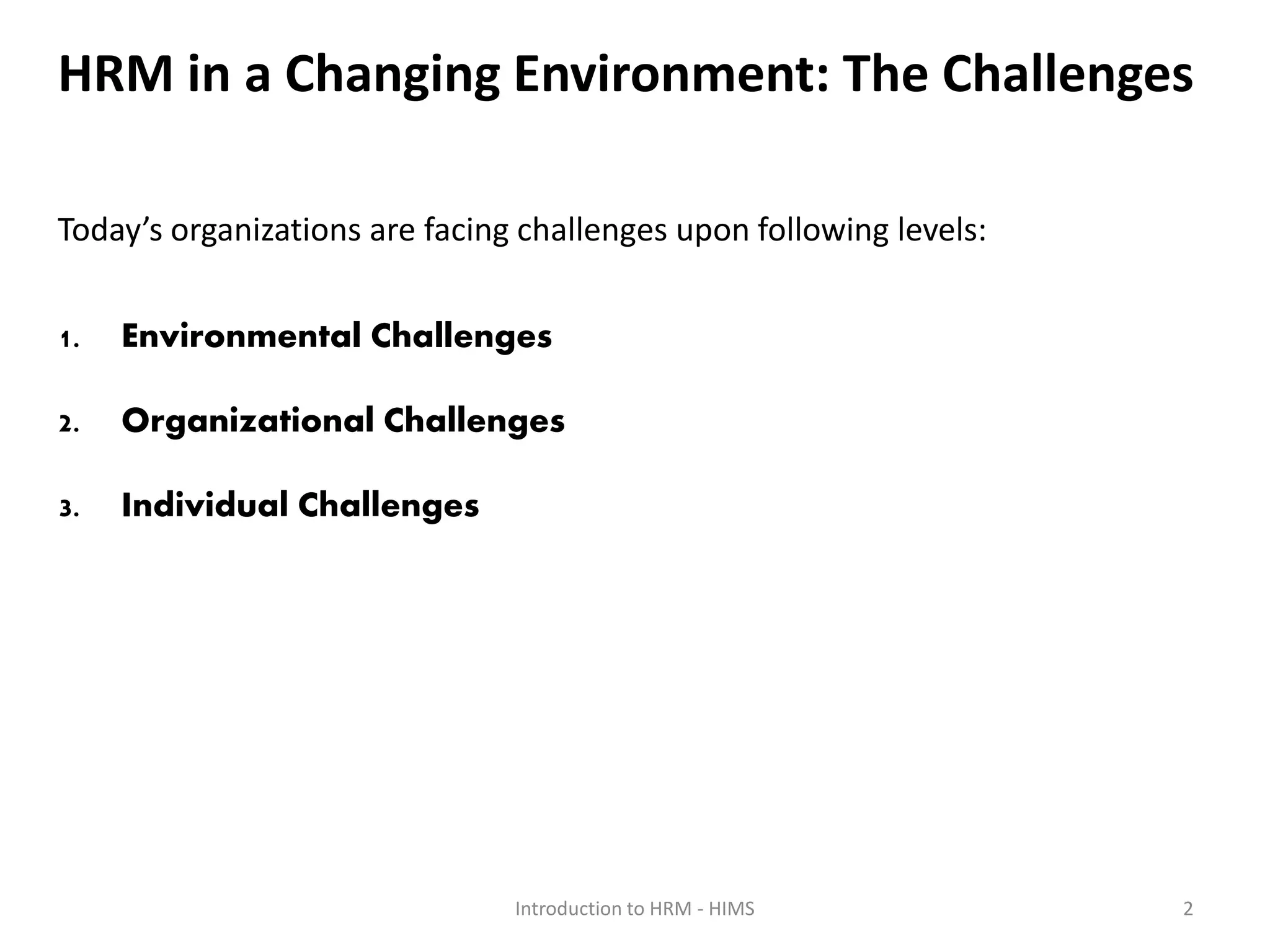 Hrm in a changing environment | PPTX