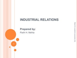 Hrm industrial relation | PPTX