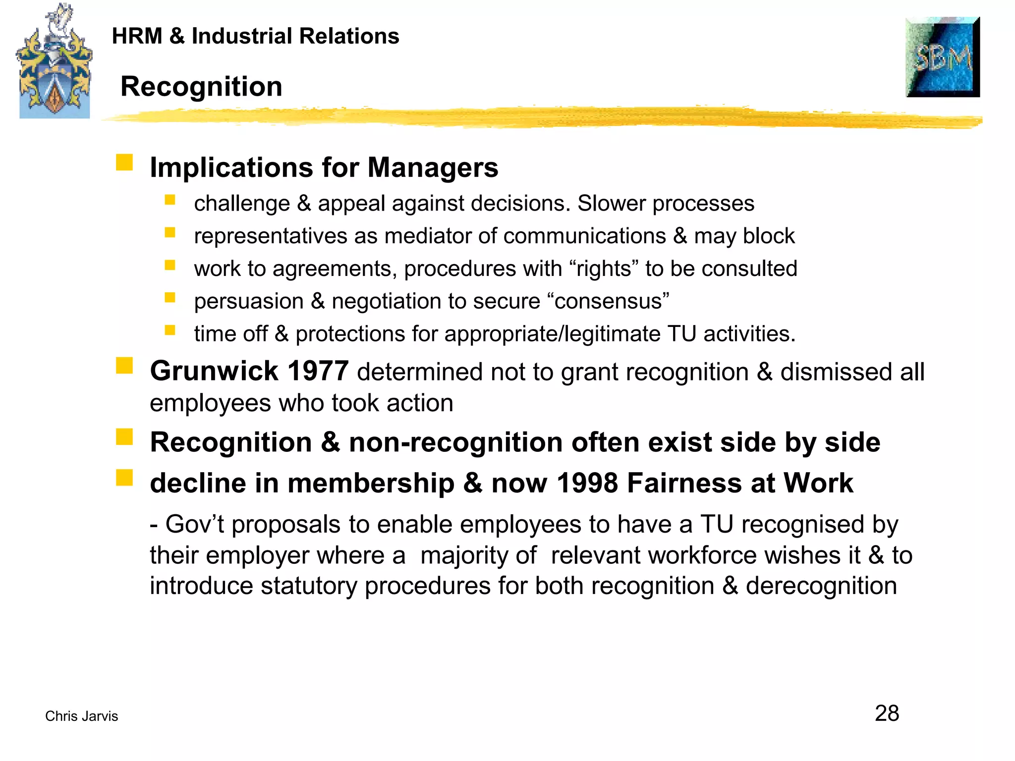 Hrm & industrial relations | PPT