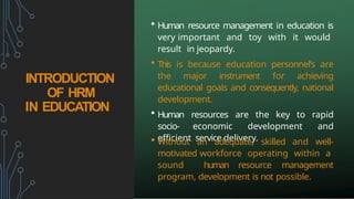 Human resources in education ppt presentation | PPTX