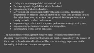 Hrm in education sector updated | PPTX