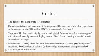Human Resource Management (Issues) in Multi-National Companies | PPTX