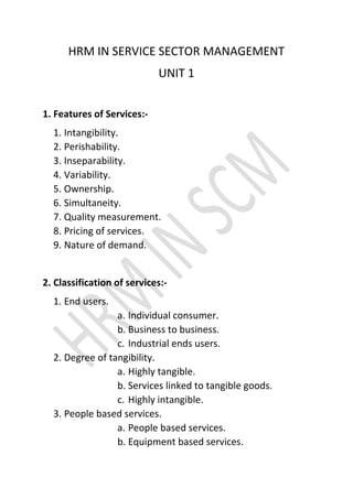 Hrm in service sector management TYBMS | PDF