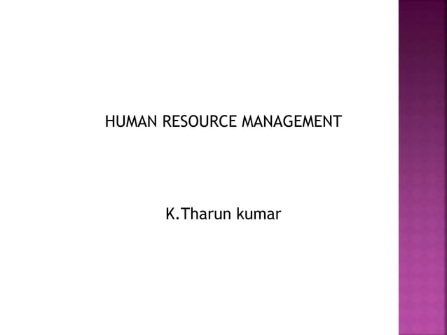 Human resource management introduction power point | PPT