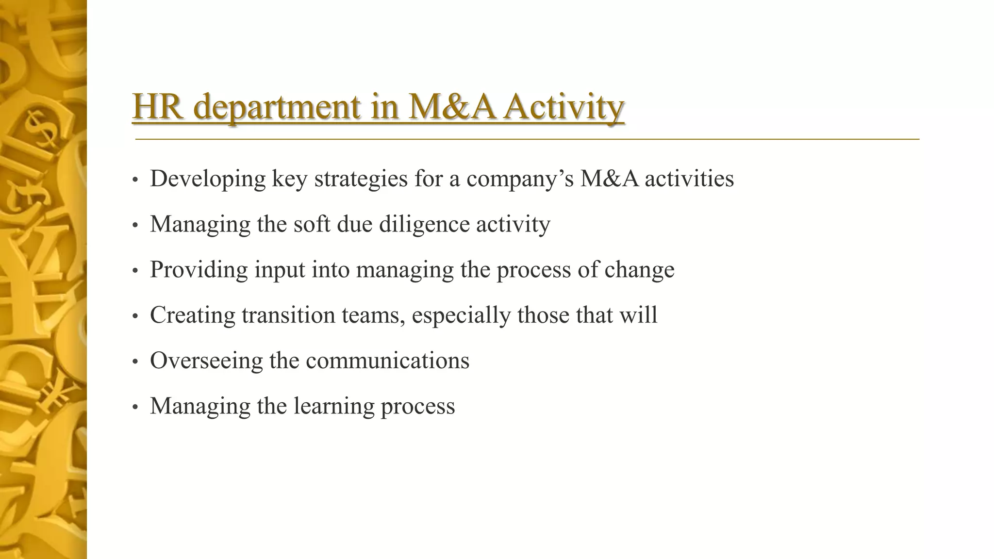 Human Resource In Merger And Acquisitions Pptx